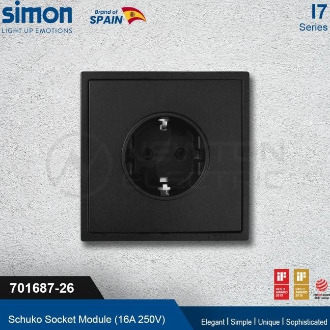 Jual Simon I7 Black Stop Kontak Shucko - Hitam (Tanpa Frame) | Shopee ...