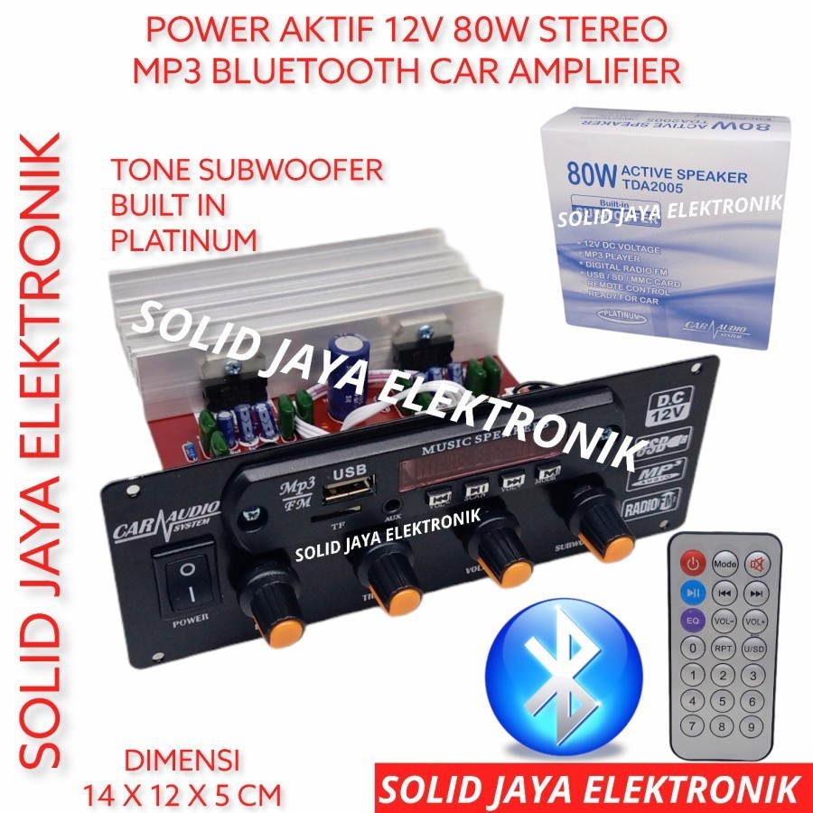 Jual KIT POWER SPEAKER AKTIF 12V DC 80W TDA2005 AKI ACCU MP3 BT BLUETOOTH MOBIL CAR AMPLIFIER ...
