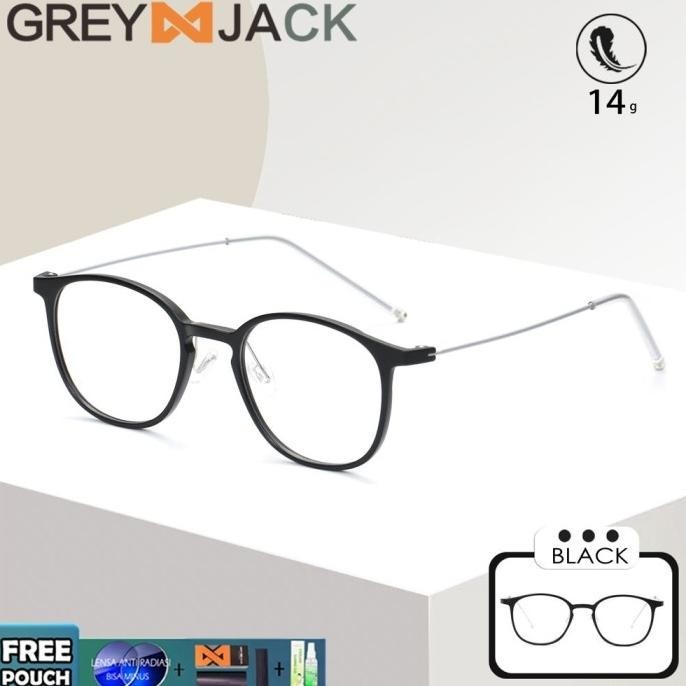 Jual Grey Jack Frame Kacamata Kotak Unik Tr90+METAL Ringan Simple New ...