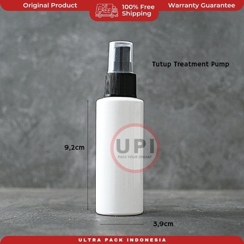 Jual KEMASAN BOTOL PUMP SERUM ISI ULANG - BOTOL PET RF 100ML PUTIH + TREATMENT PUMP [ SERUM PUMP ...