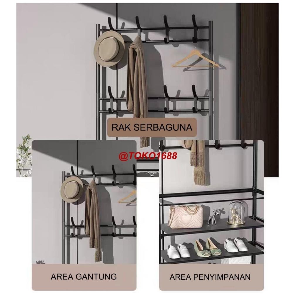 Jual Rak Sepatu Portable Stand Hanger Rak Gantungan Baju Tempat Topi ...