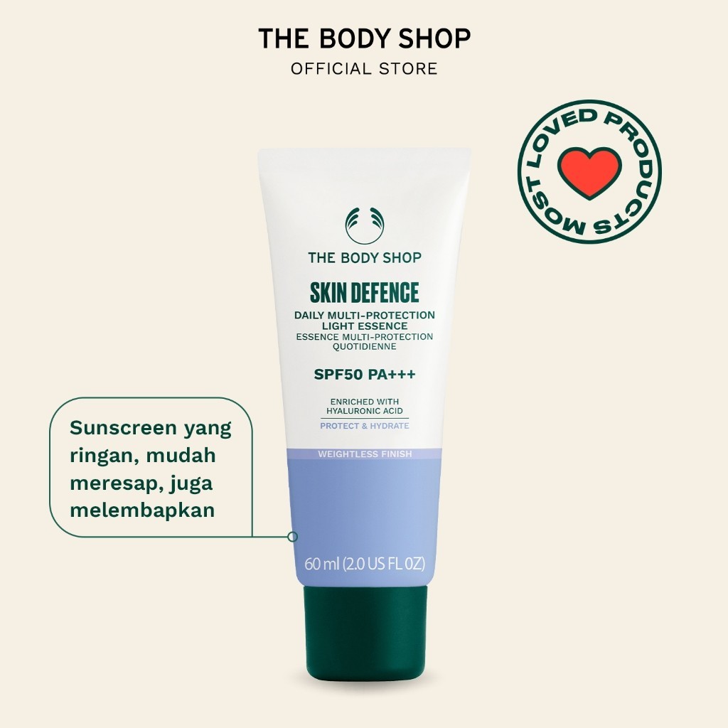 Jual The Body Shop Skin Defence Light Essence SPF50 PA+++ Sunscreen ...