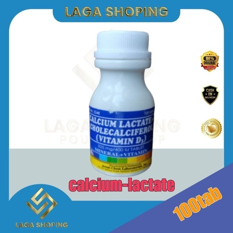 Jual calcium lactate vitamin d3 100tab mineral vitamin kalek ayam ...