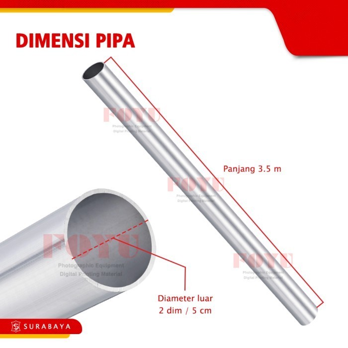 Jual Pipa Aluminium 2 Dim X 3,5 Meter Per Batang | Shopee Indonesia