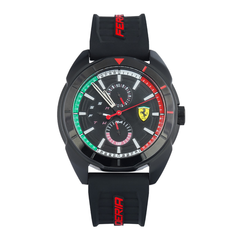 Jual Jam Tangan Pria FERRARI Scuderia FE0830577 Black Dial Black Rubber ...
