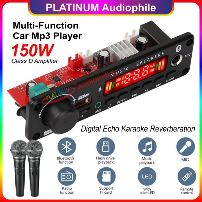 Jual Modul Mp3 Amplifier Bluetooth Karaoke Microphone Echo Diy Class D ...