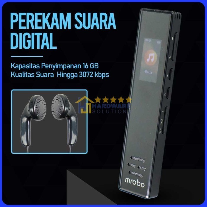 Jual Perekam Suara Audio Digital Voice Recorder 16Gb - A10 | Shopee ...