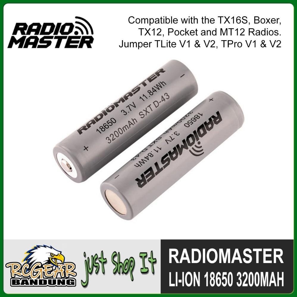 Jual Premium Radiomaster 18650 Li-Ion Battery 3200Mah 3.7V 2Pcs For ...
