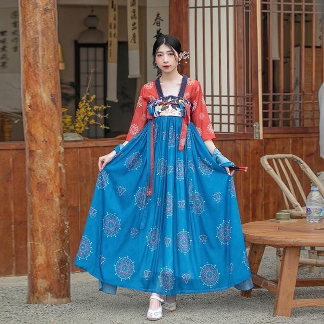 Jual Gaun Sifon Hanfu Ditingkatkan Wanita, Dress Sifon Panjang Setengah ...