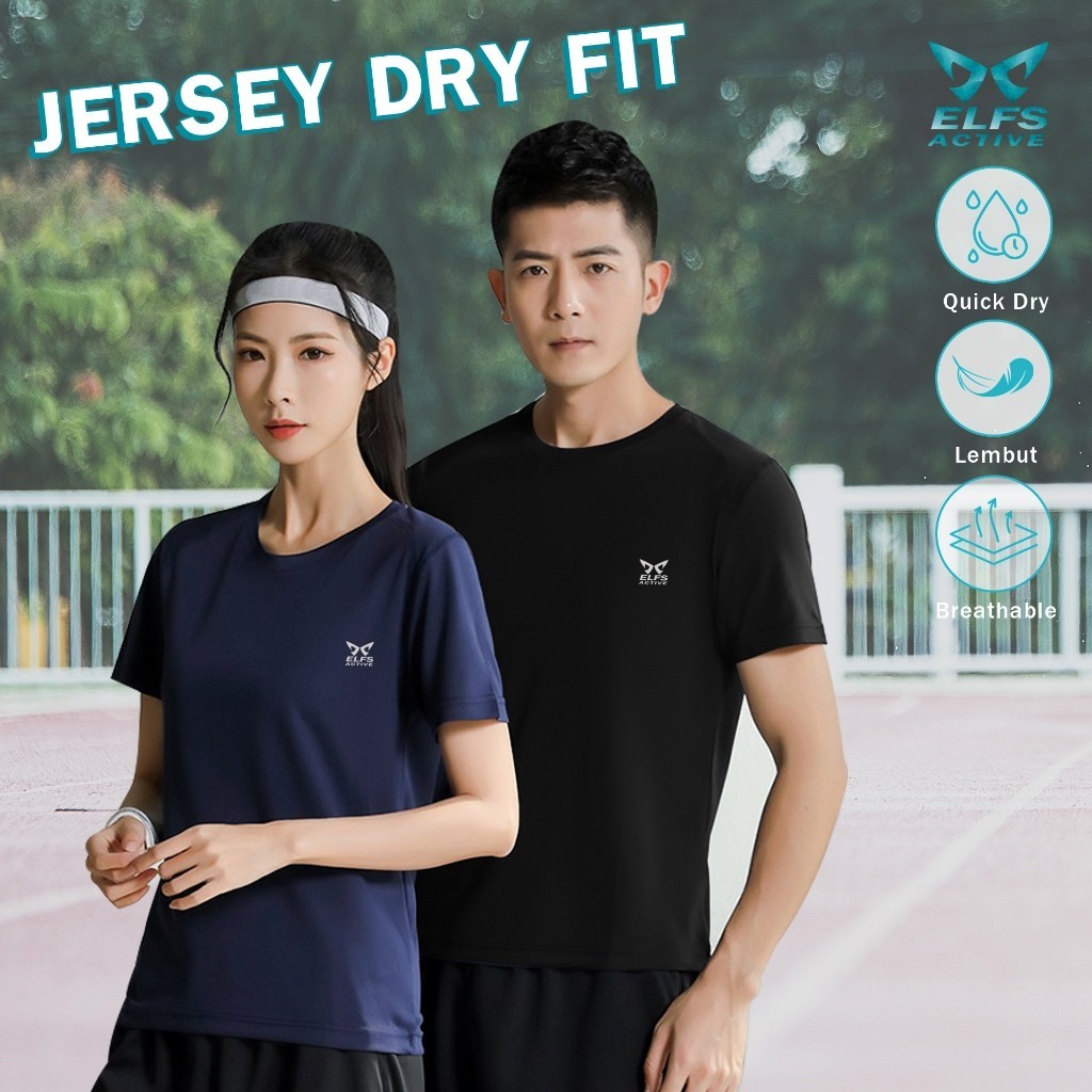 Jual Elfs Active Outdoor Jersey Dry Fit Baju Olahraga Daily Wear V2 | Shopee Indonesia