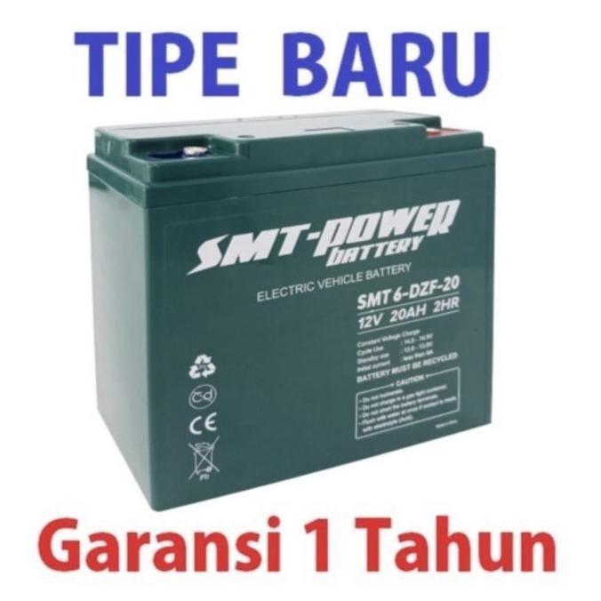 Jual Aki / Baterai Sepeda motor listrik baru Smt power 6DZF20 12V 20Ah 2HR Support utk semua ...