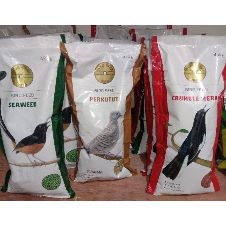 Jual Makanan Burung Gold Coin Murai Perkutut Crumble Merah Seaweed ...