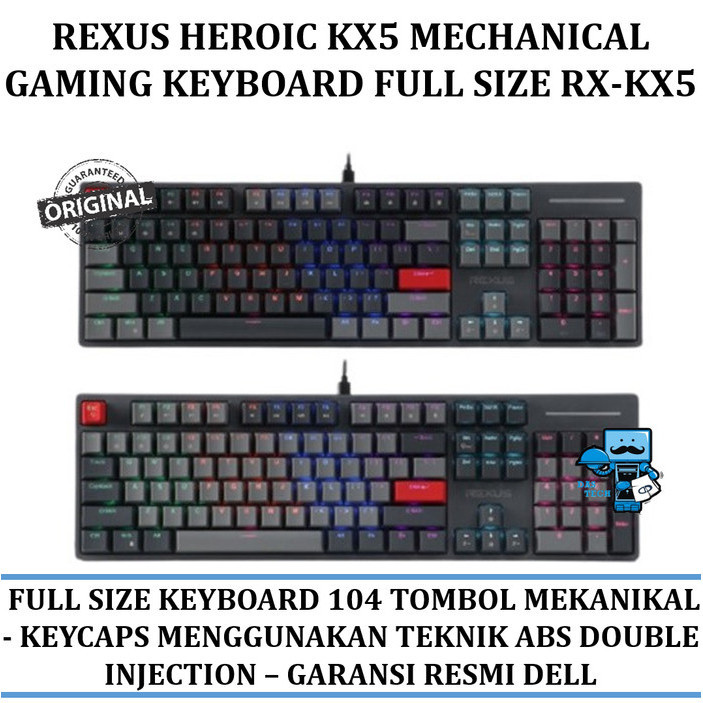 Jual Jual!! Keyard Rexus Heroic Kx5 Mechanical Keyard Full Size Rx-Kx5 | Shopee Indonesia
