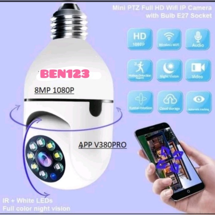 Jual Ip Camera Ai Smart Cctv V380 Panoramic Wifi Ptz Kamera Spy Outdoor ...