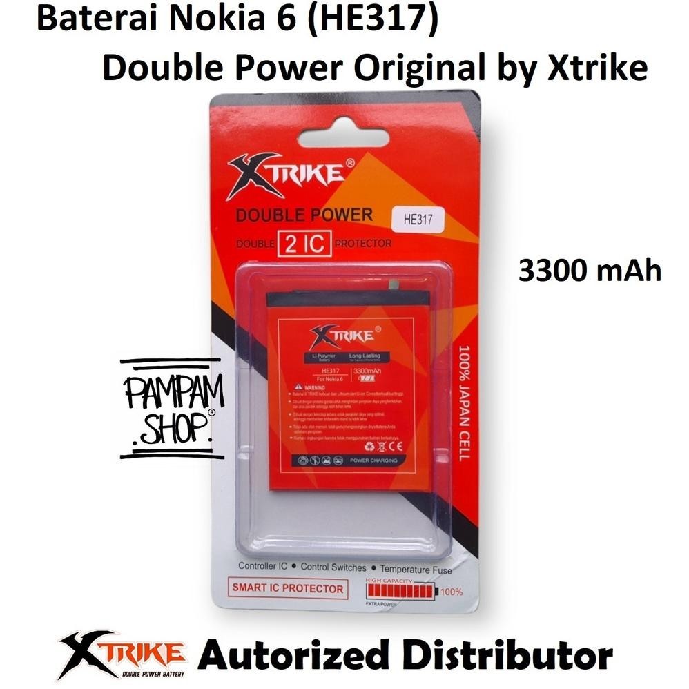 Jual (PROMO) Baterai XTRIKE Double Power Original Nokia 6 HE317 TA-1021 ...