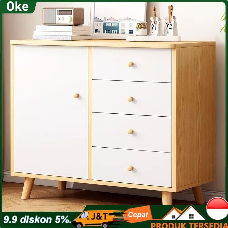 Jual lemari kayu/Laci Kabinet/4 lapisan dan 5 laci/Rak Kayu Anti Debu ...