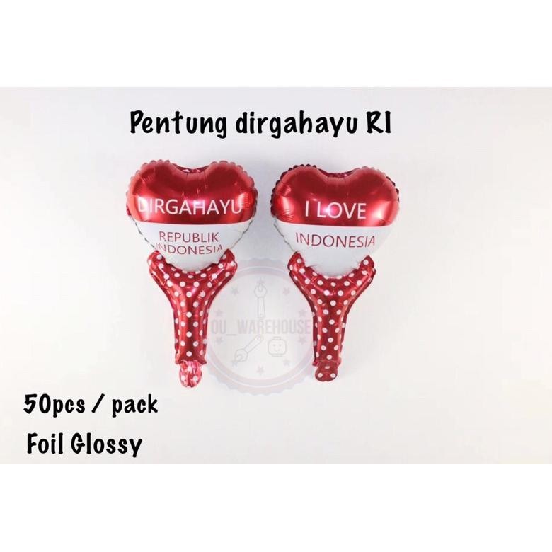 Jual SDF 50 pcs balon bando i love indonesia / foil bando RI / balon ...