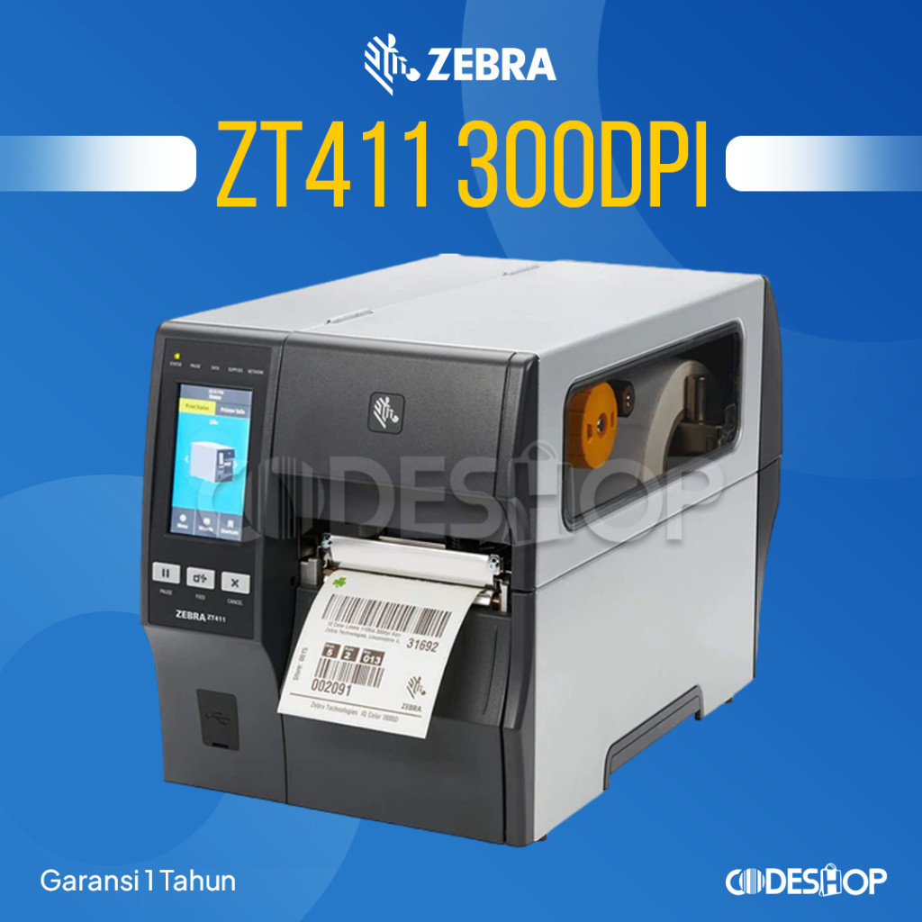 Jual Printer Barcode Zebra ZT411 Industrial Port USB & LAN - 300 DPI ...