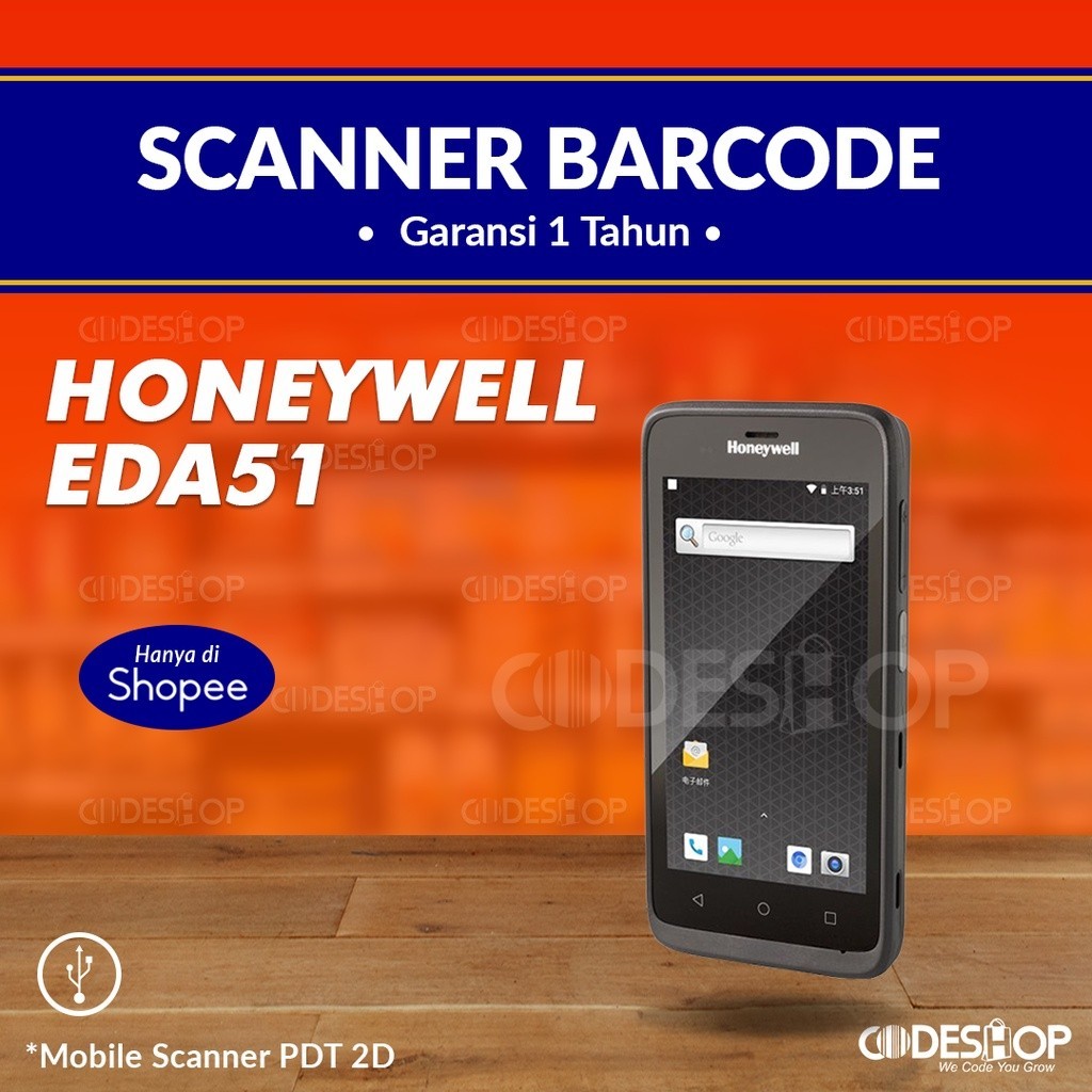 Jual Honeywell EDA51 Scanner Barcode Mobile PDT 2D EDA 51 | Shopee ...
