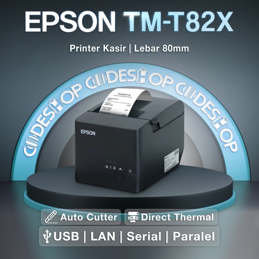 Jual Printer Thermal Epson TM-T 82 X LAN Printer Struk Kasir 80mm LAN ...