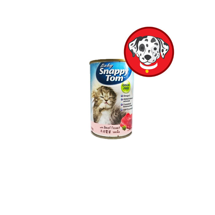 Jual MAKANAN KUCING SNAPPY TOM BABY FEAST KITTEN BEEF 400GR | Shopee ...