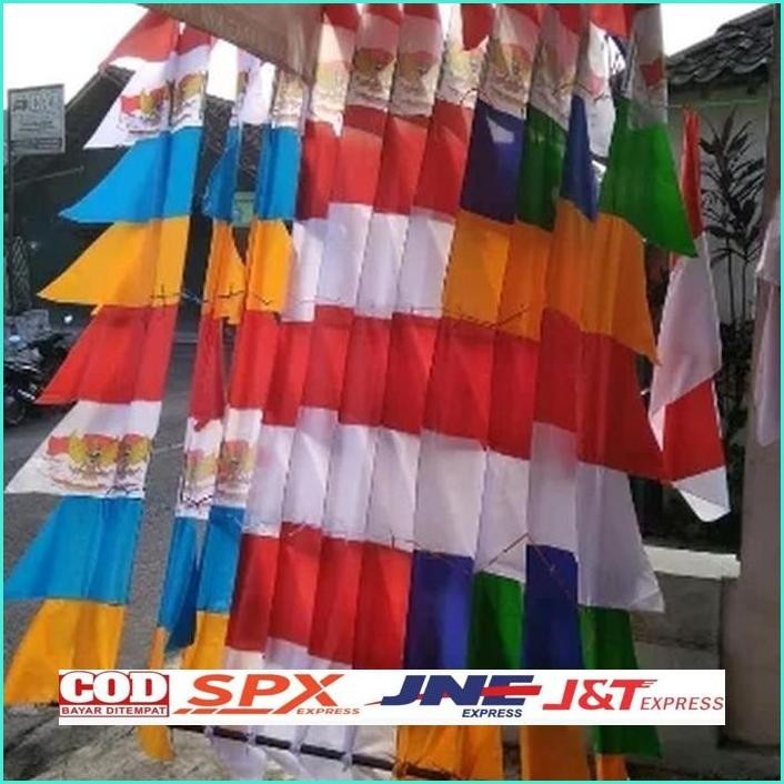 Jual Original Bendera Umbul Umbul 6 8 10 Titik Mata Warna Warni Merah Puituh Model Gergaji Zig ...