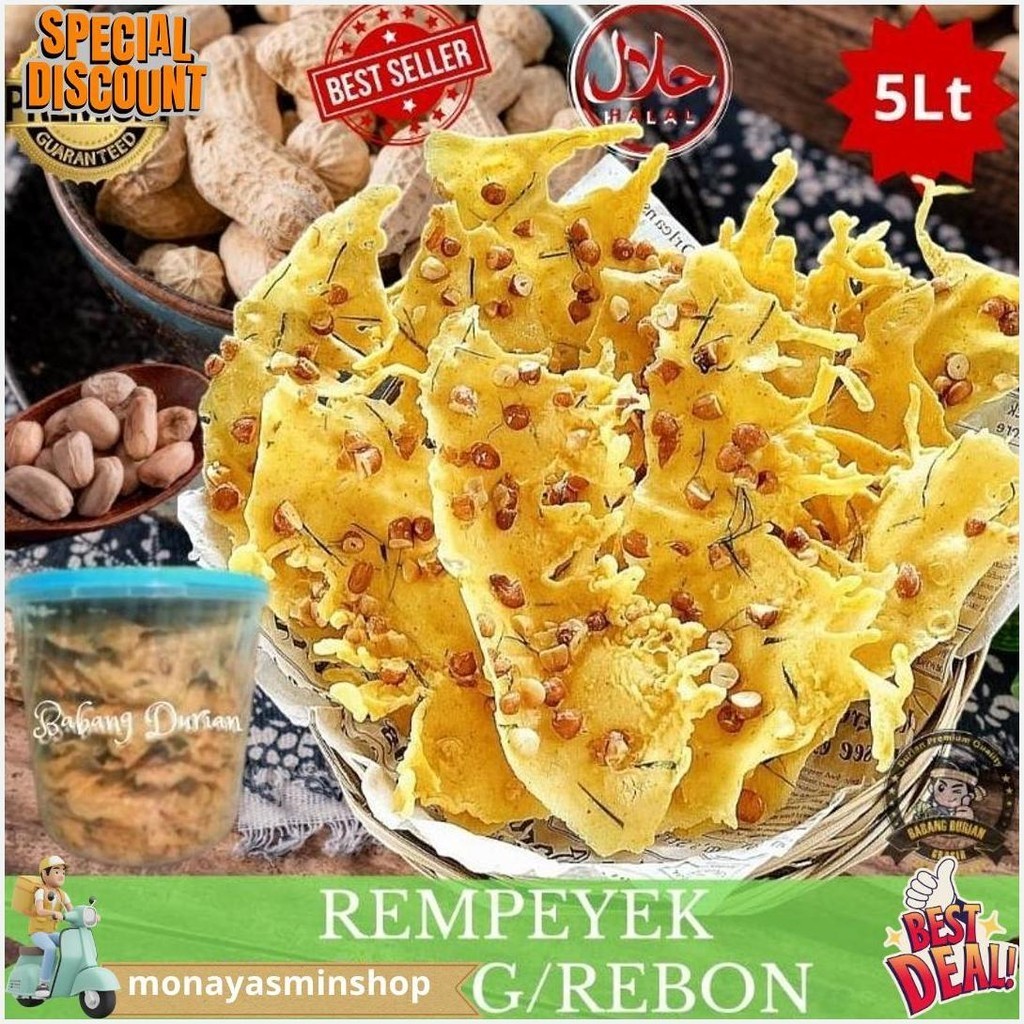 Jual Rempeyek Kacang/Rempeyek Rebon Kemasan Toples 5Lt Terbuat Dari ...