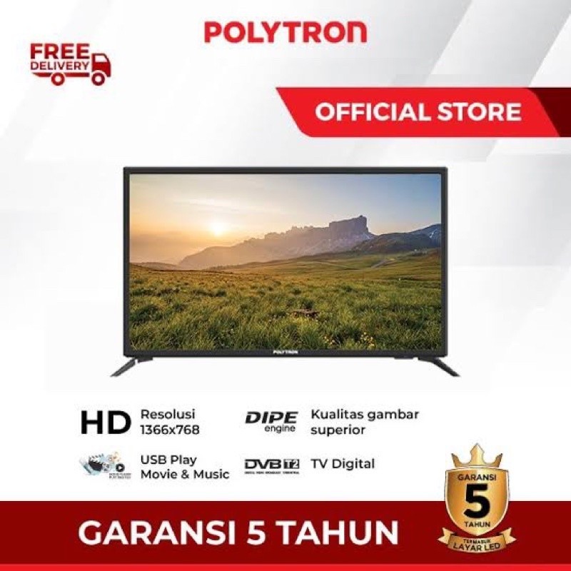 Jual LED TV POLYTRON 24" 24V1853 24 INCH USB HD HDMI DIGITAL TV ...