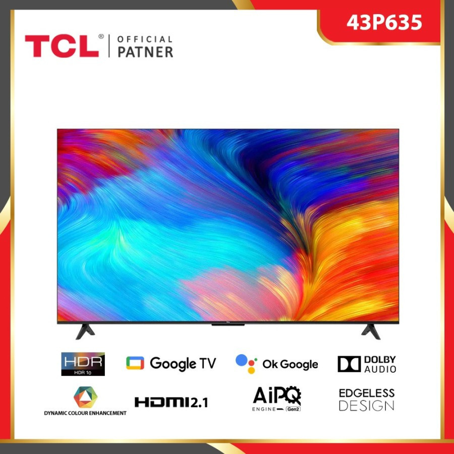 Jual TCL LED GOOGLE TV 43 inch 43P635 UHD 4K SMART TV P635 | Shopee ...