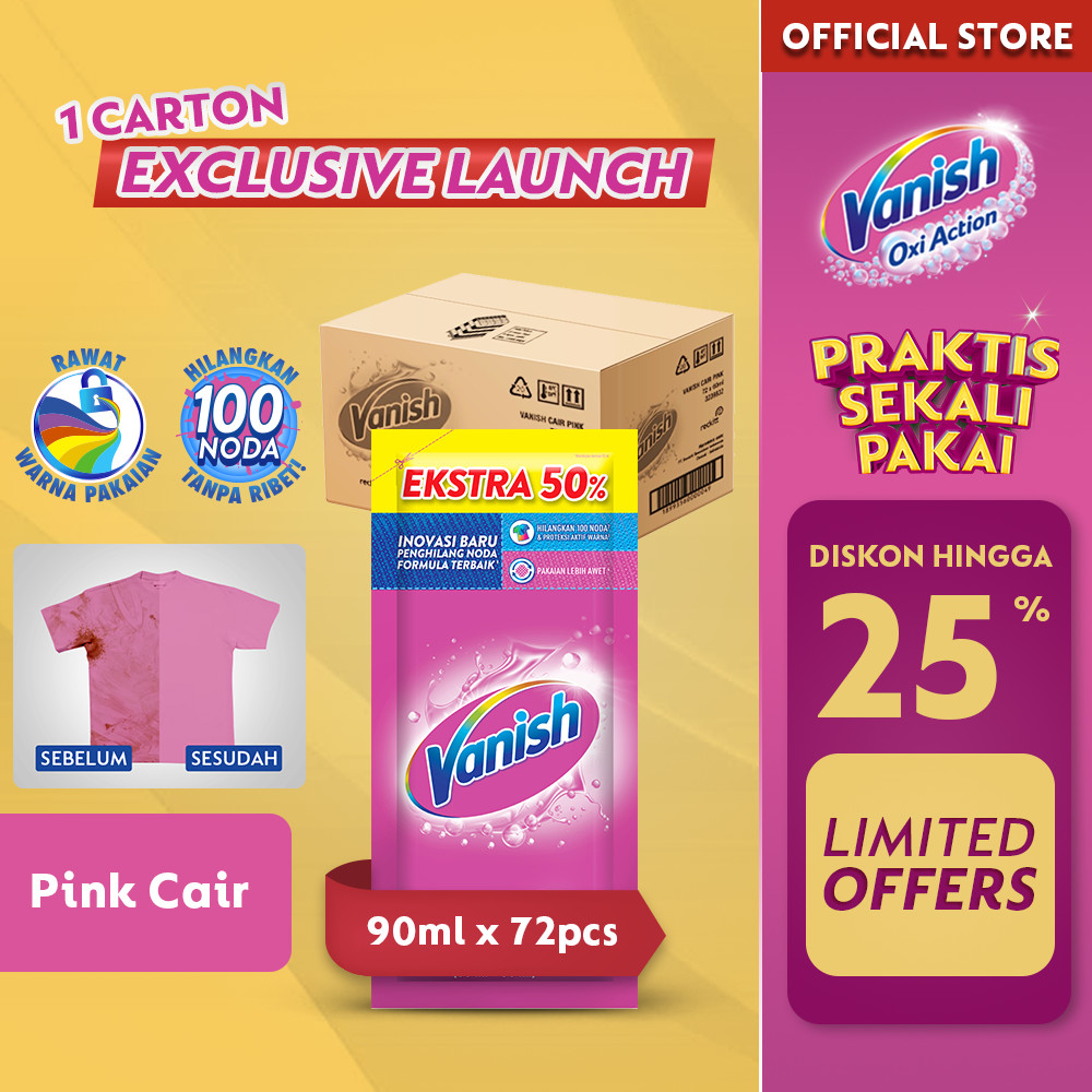 Jual Vanish Pink 60ml extra 30ml x 72pcs [CARTON] - Penghilang Noda ...