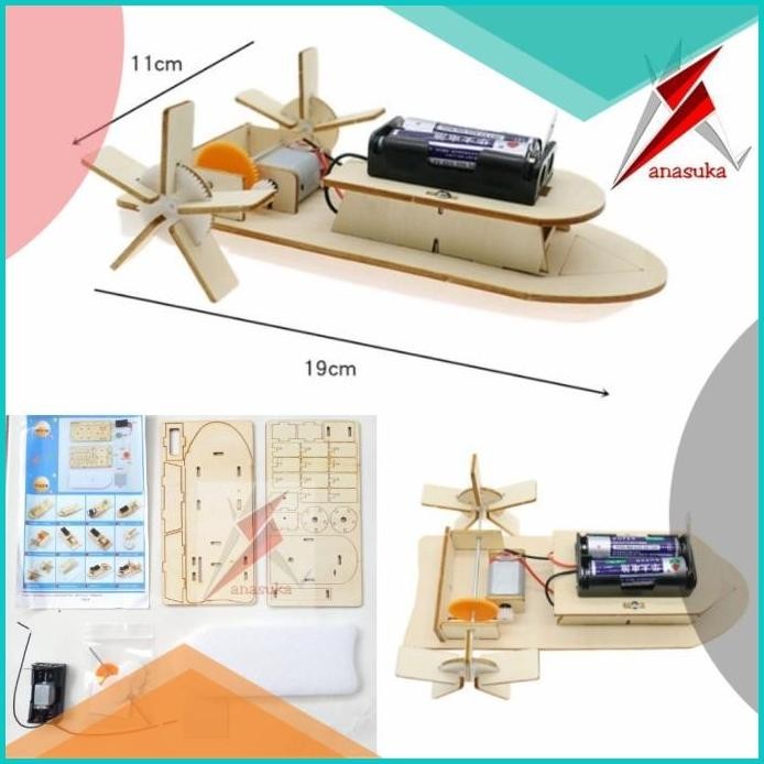 Jual Mainan Elektrik Perahu Kapal Kayu Rakit DIY Puzzle 8JVLZ4 parts ...