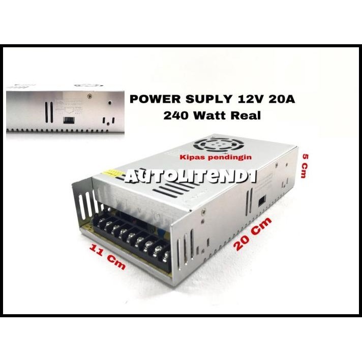 Jual TERBARU ADAPTOR PSU POWER SUPLY 12V 20A 240WATT REAL CAPACITY ...