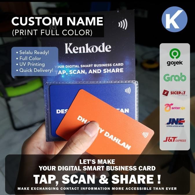 Jual Custom Kartu Nama Digital Smart Digital Business Card Rfid Nfc ...