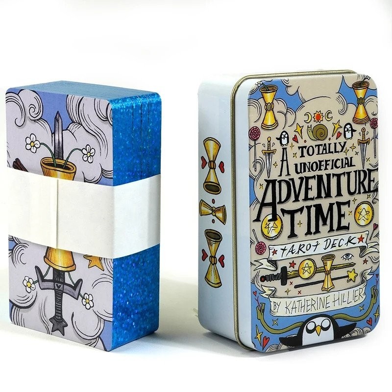 Jual Adventures time Tarot 78pcs Cards in a Tin Metal Box Gold plated ...
