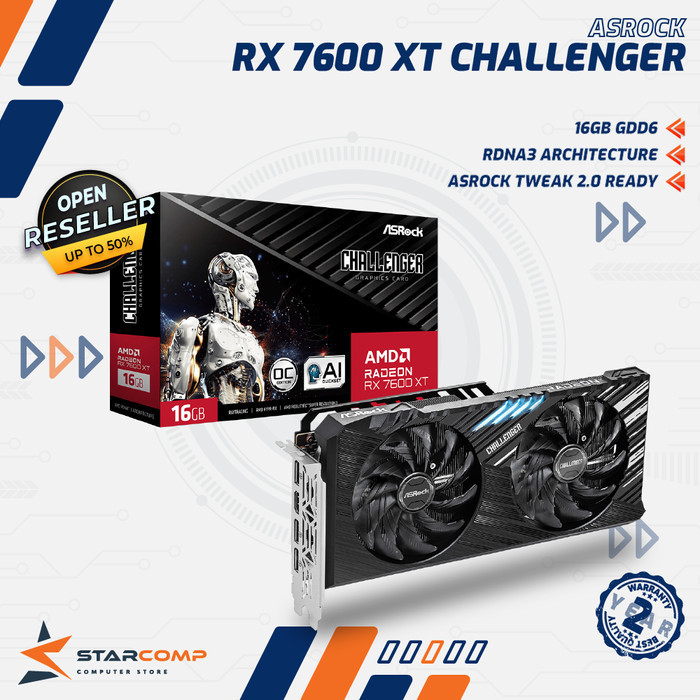 Jual Asrock Radeon Rx 7600 Xt Challenger Oc 16Gb Gddr6 Vga Rx7600Xt ...