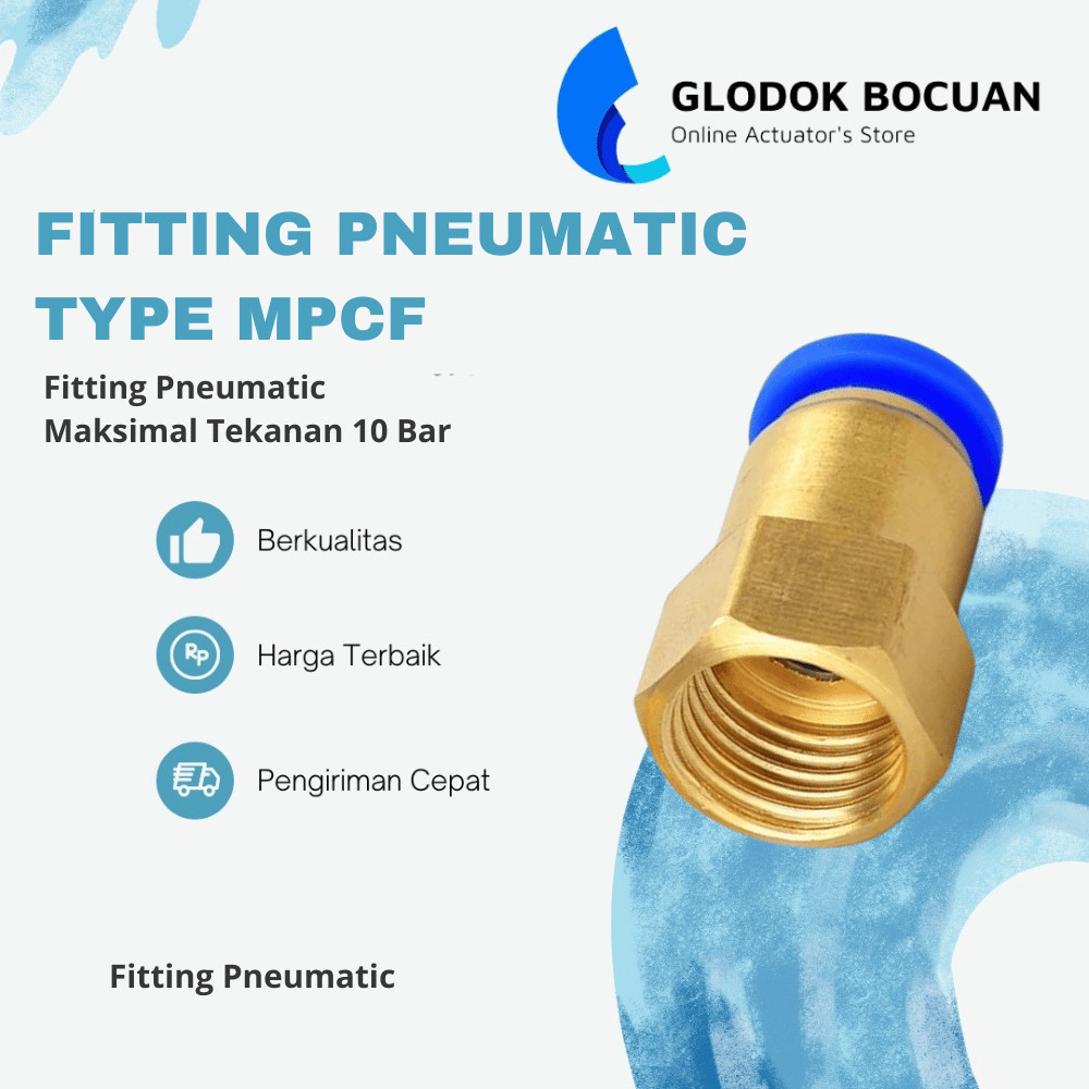 Jual MPCF 06-02 Fitting Lurus Female Slip Lock Selang 6mm Drat 1/4 Inch ...