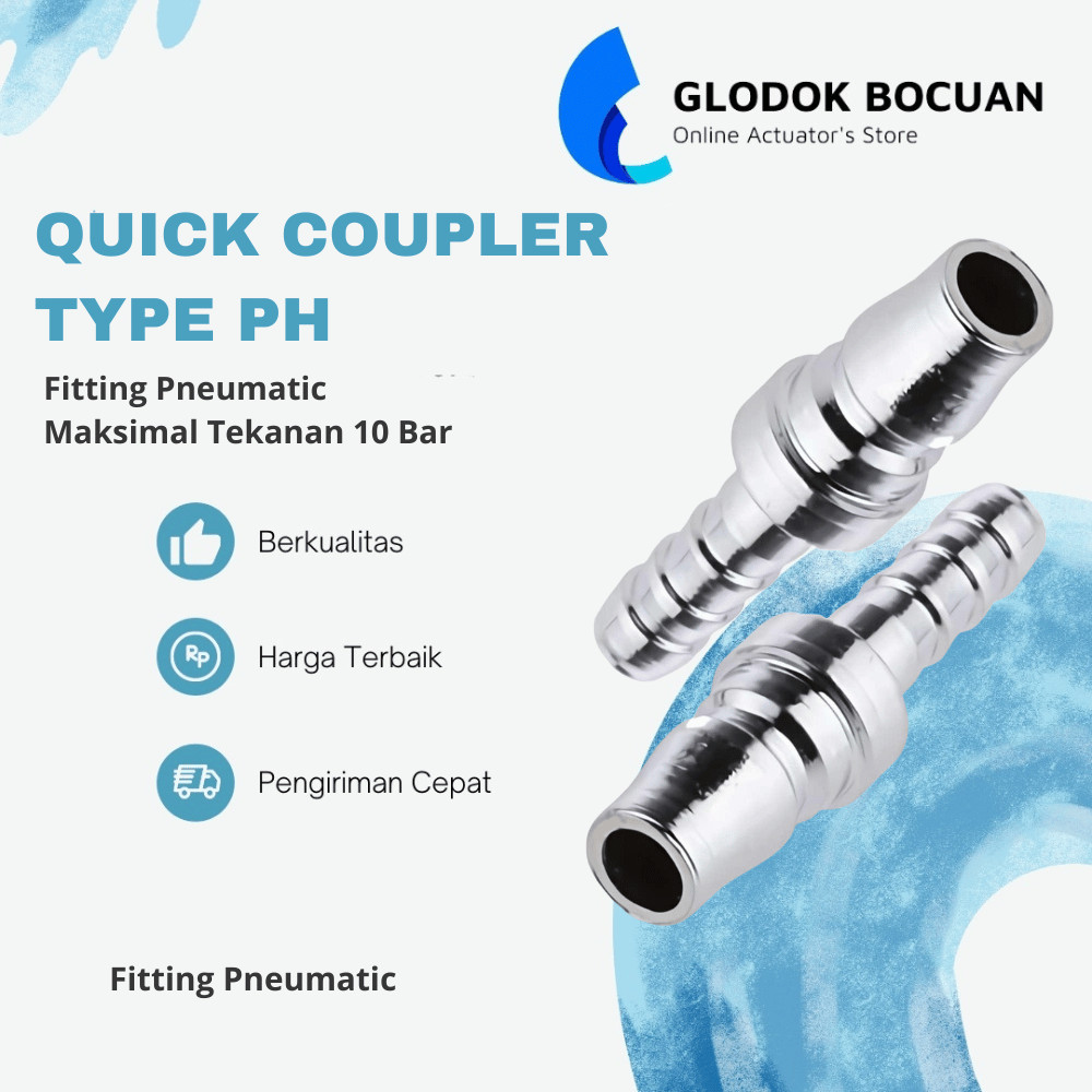 Jual PH 20 Quick Coupler Male Connector Air Hose Compressor 1/4 Inch ...