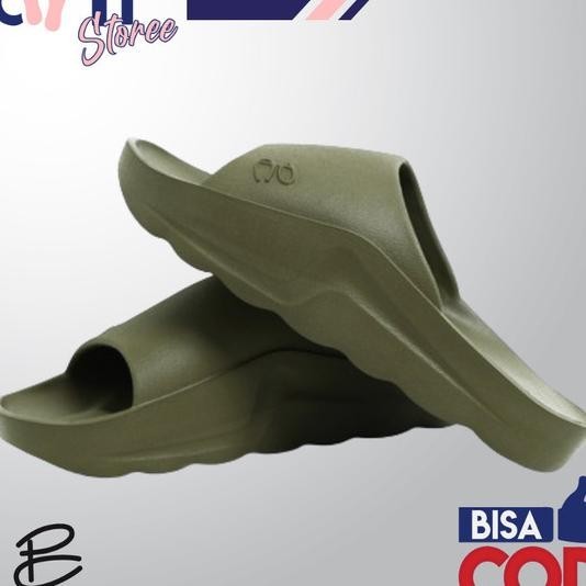 Jual Sandal Patrobas Ease Army | Sendal Slider Slipper Karet Slip On ...