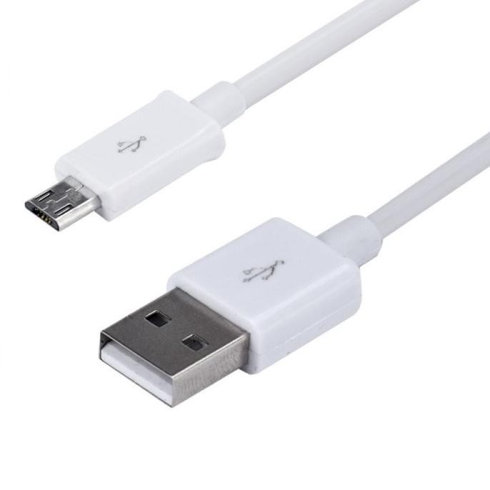 Jual kabel power micro usb panjang 1 meter kabel charger putih bagus ...