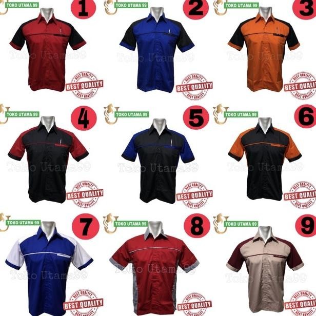 Jual ORIGINAL Seragam kerja drill biru putih - baju kerja drill biru ...