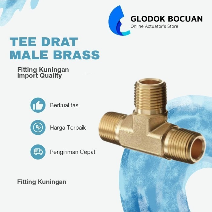 Jual 1/2" Nepel Tee Drat Male / Tee Kuningan Drat Luar Size 1/2 Inch | Shopee Indonesia