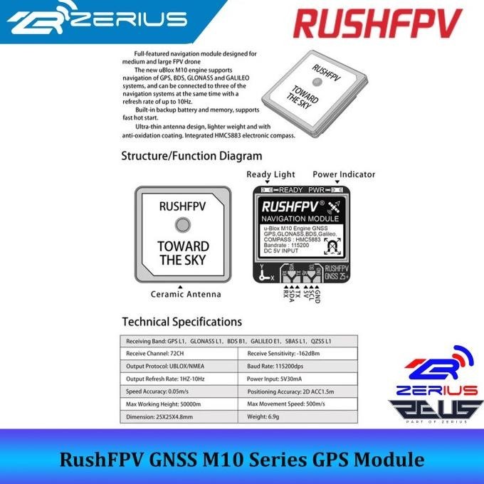 Jual Rushfpv Gnss M10 Series Gps Module For Fpv Drone | Shopee Indonesia