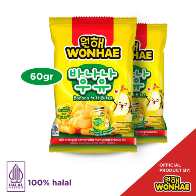 Jual Wonhae Banana Milk Bites 60gr x 2 pcs | Shopee Indonesia
