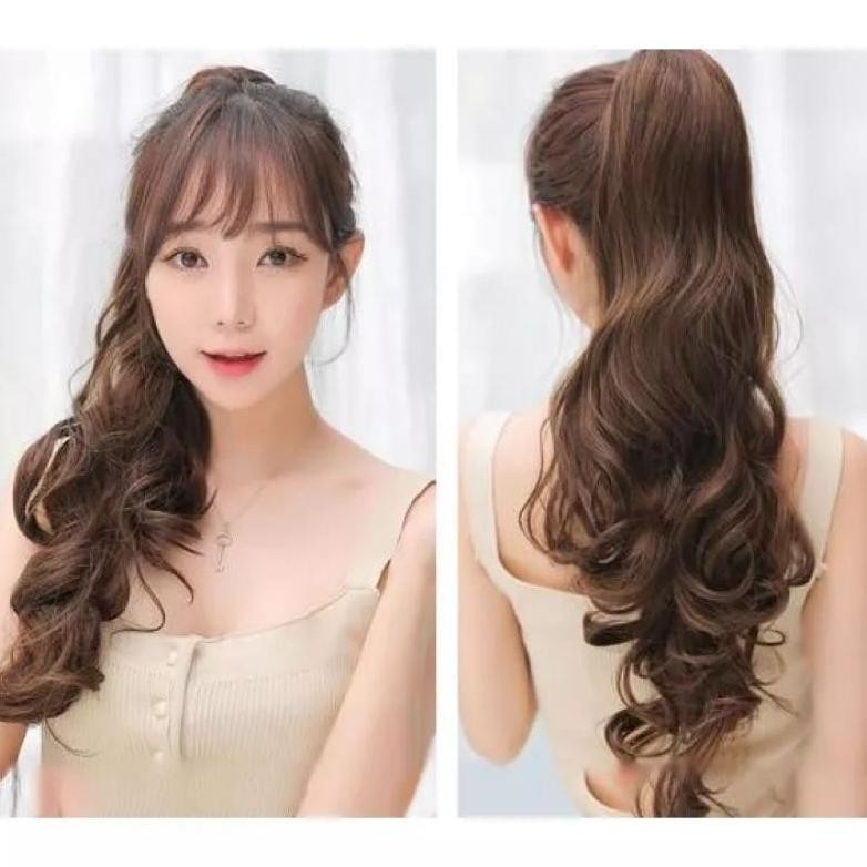 Jual WDM-2227 {JY} Rambut Palsu Jepit Panjang 55cm Model Gelombang ...