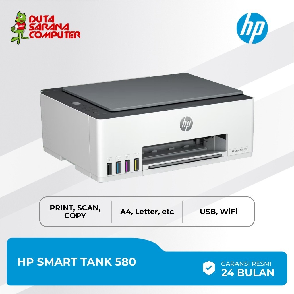 Jual PRINTER HP SMART TANK 580 PRINT SCAN COPY WIFI ALL-IN-ONE | Shopee ...