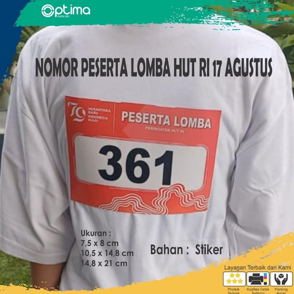 Jual TERLARIS Nomor Dada Peserta Lomba Perayaan peringatan HUT ...
