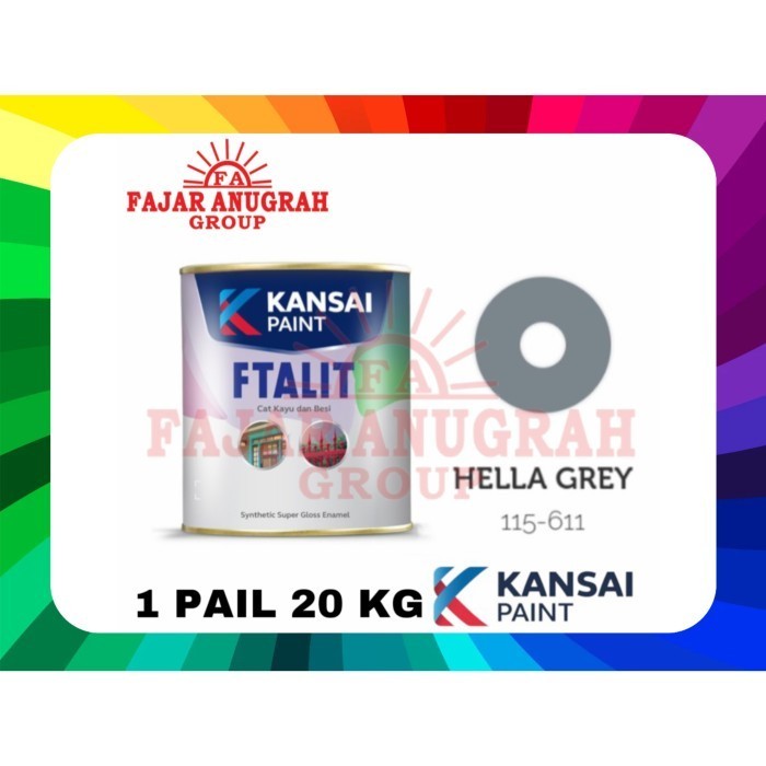 Jual Produk Kansai Ftalit Gloss hella grey 115-611 Cat Kayu dan Besi 20 ...
