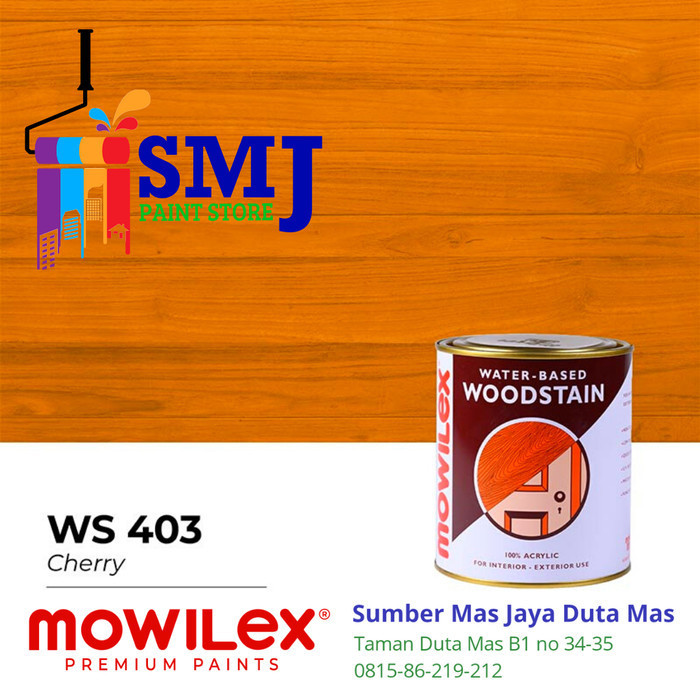 Jual Produk Cat Woodstain Kayu MOWILEX Water Based 403 Warna Cherry 1L ...