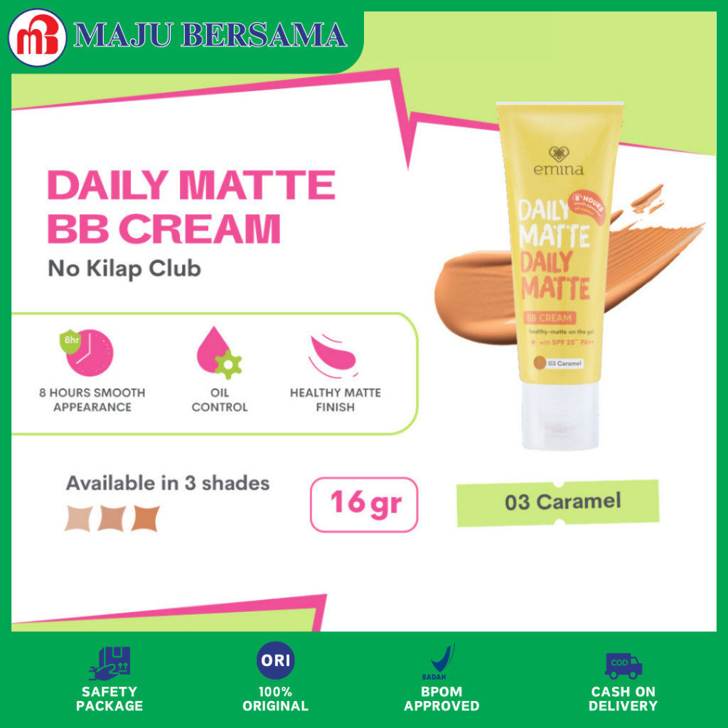 Jual S05940 BB CREAM EMINA DAILY MATTE ITEM SHOPEE 16GR 03 CARAMEL MAJU ...