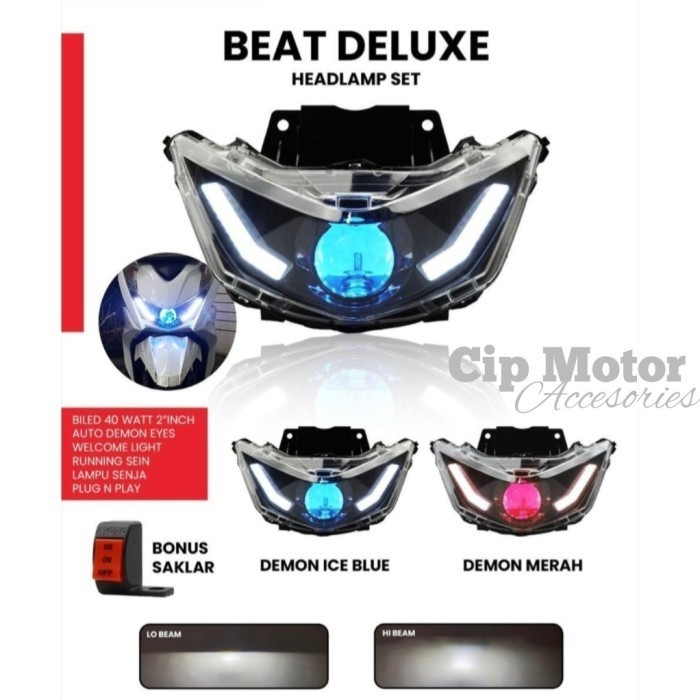 Jual AYOTO Lampu Depan Biled Bi Led BEAT DELUXE Projie Set Diamond ...